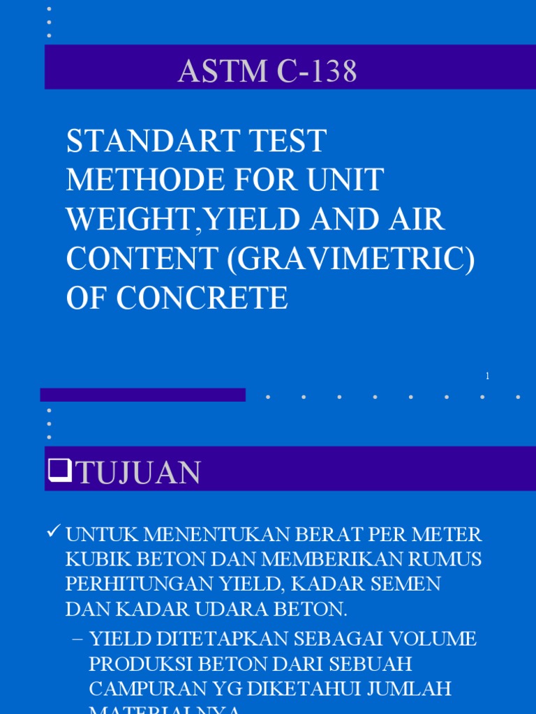 Astm C 138 Yield Beton | PDF