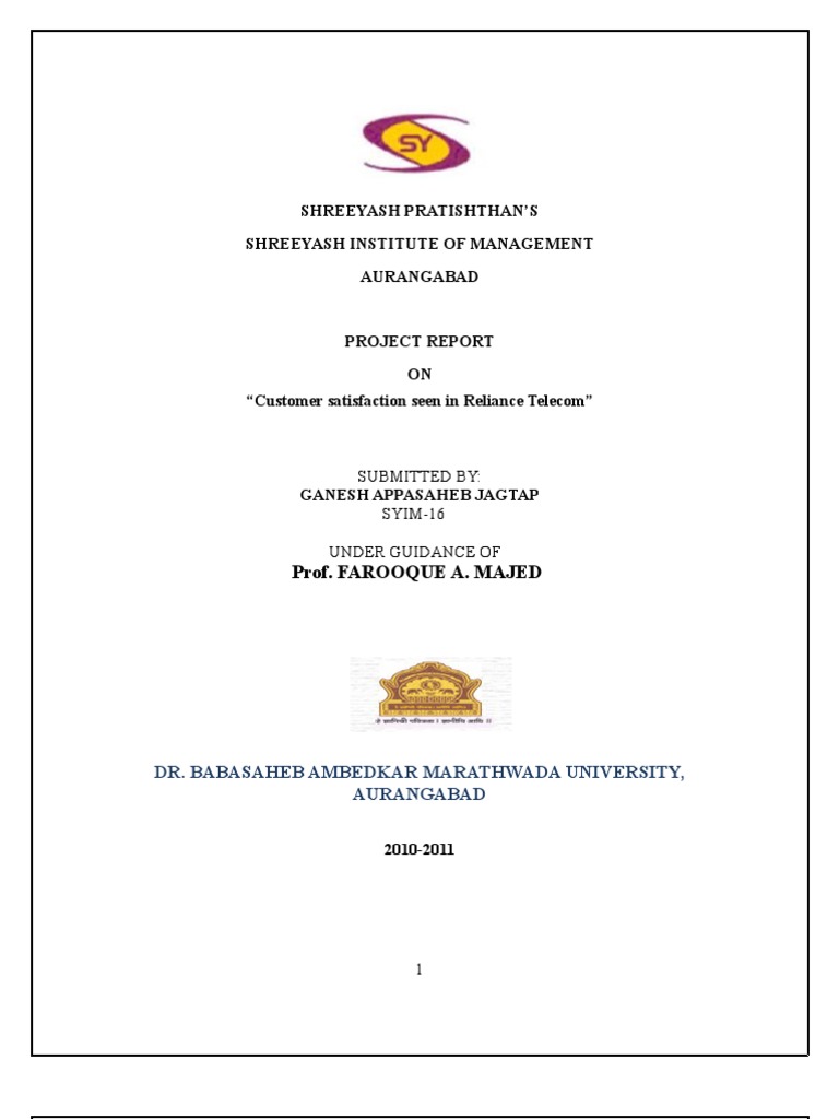 Shreeyash Pratishthan'S Shreeyash Institute of Management Aurangabad | PDF | Customer ...