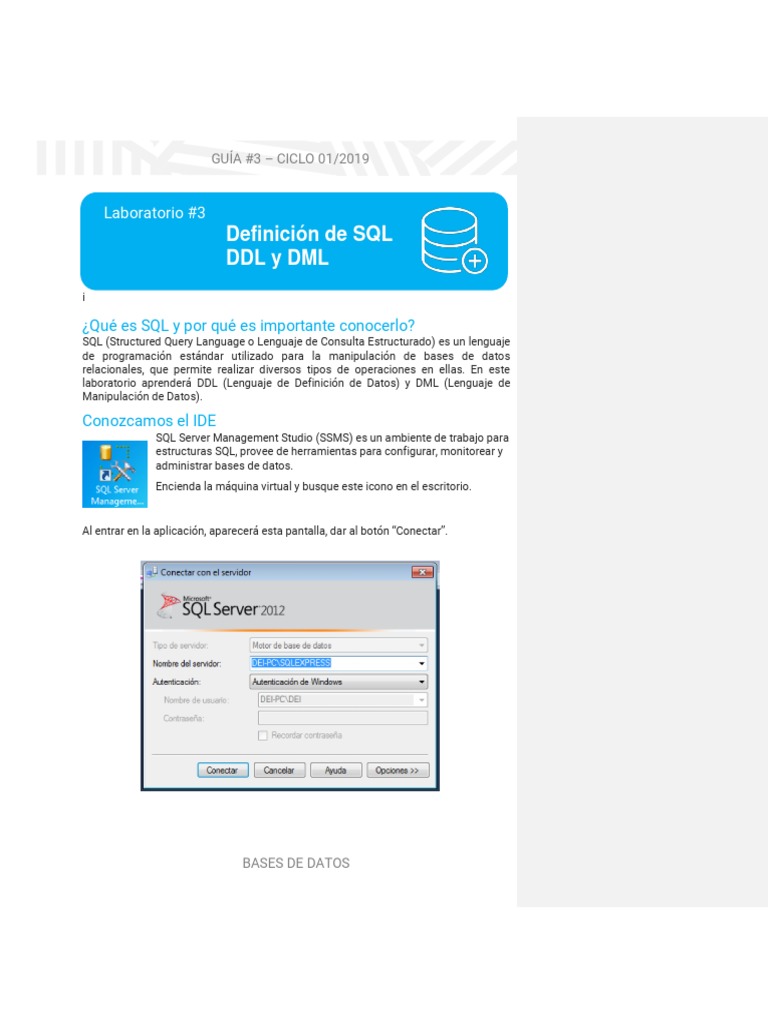 Guía SQL DDL DML | PDF | SQL | Programación de computadoras
