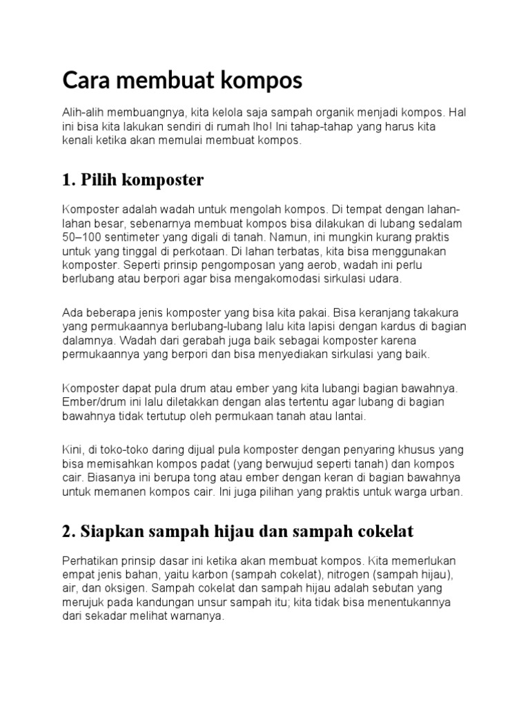 Cara Membuat Kompos | PDF