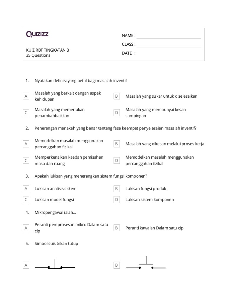 Kuiz RBT Tingkatan 3 | PDF