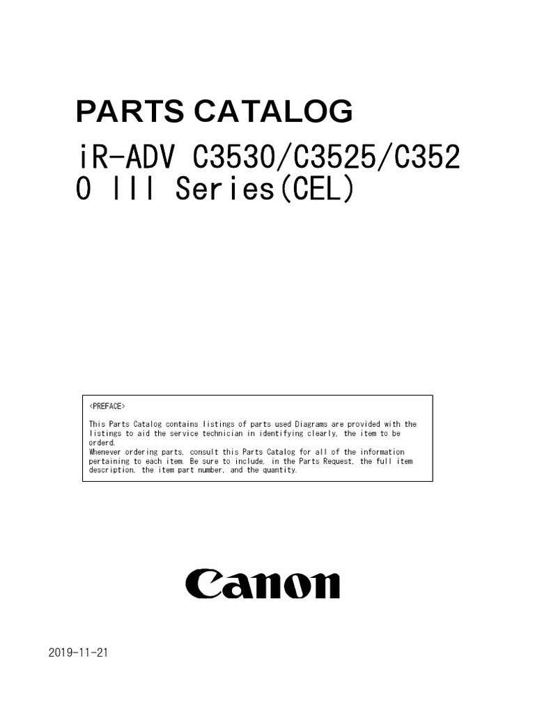 IR-ADV C3530 C3525 C3520 III Series Partscatalog E EUR | PDF | Office ...