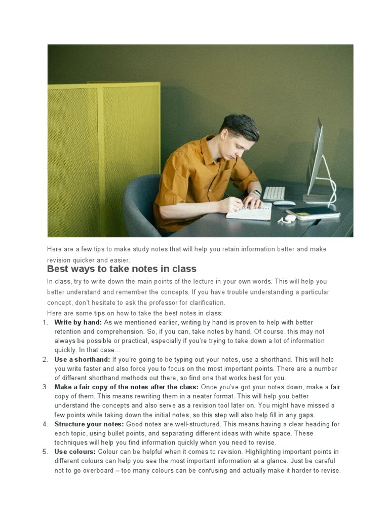 Here Are A Few Tips To Make Study Notes That Will Help You Retain ...