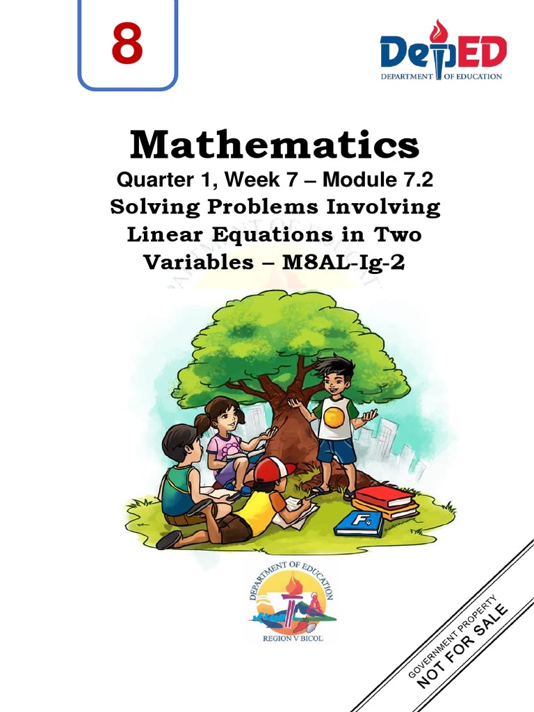 Mathematics: Solving Problems Involving Linear Equations in Two Variables - M8AL-Ig-2 | Download ...