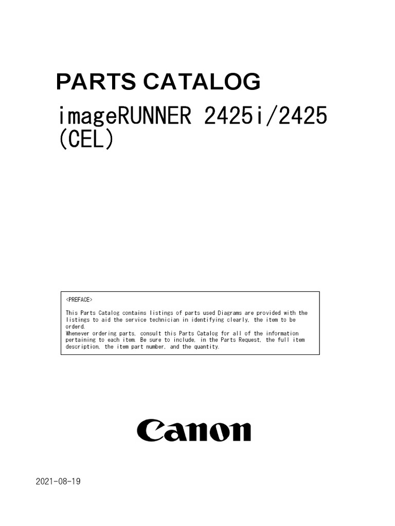 ImageRUNNER 2425i 2425 Partscatalog E EUR | PDF | Electrical ...