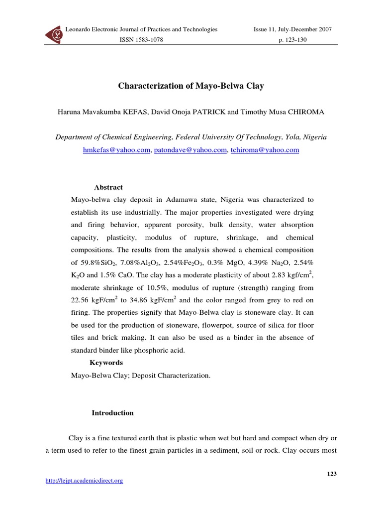 Haruna Mavakumba KEFAS | PDF | Pottery | Clay