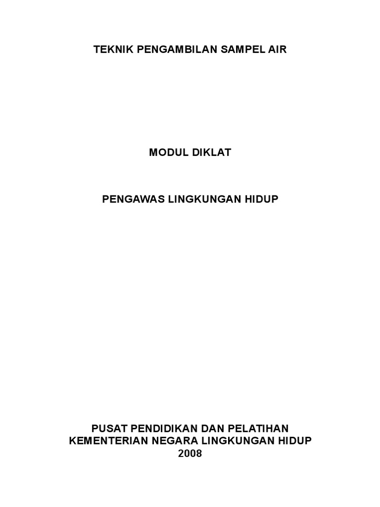 Teknik Sampling Air-Modul Diklat PPLH | PDF