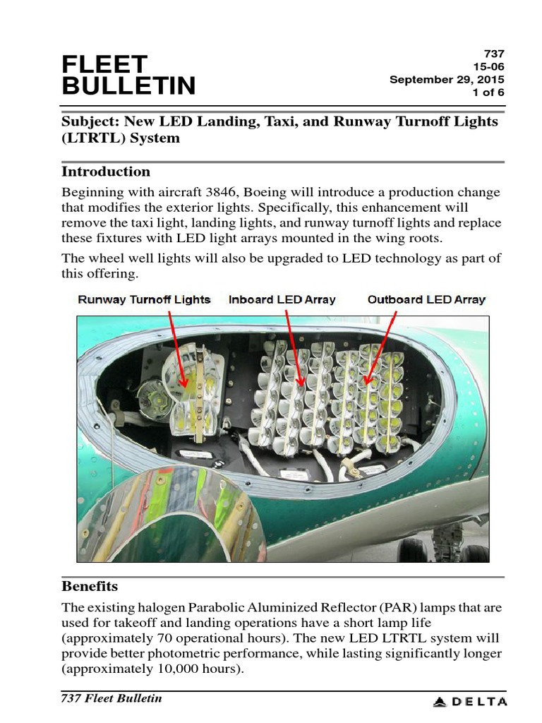 Fleet Bulletin: Subject: New LED Landing, Taxi, and Runway Turnoff ...