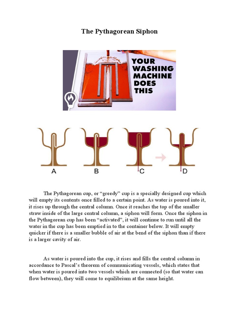 The Pythagorean Siphon | PDF | Pressure | Physical Quantities