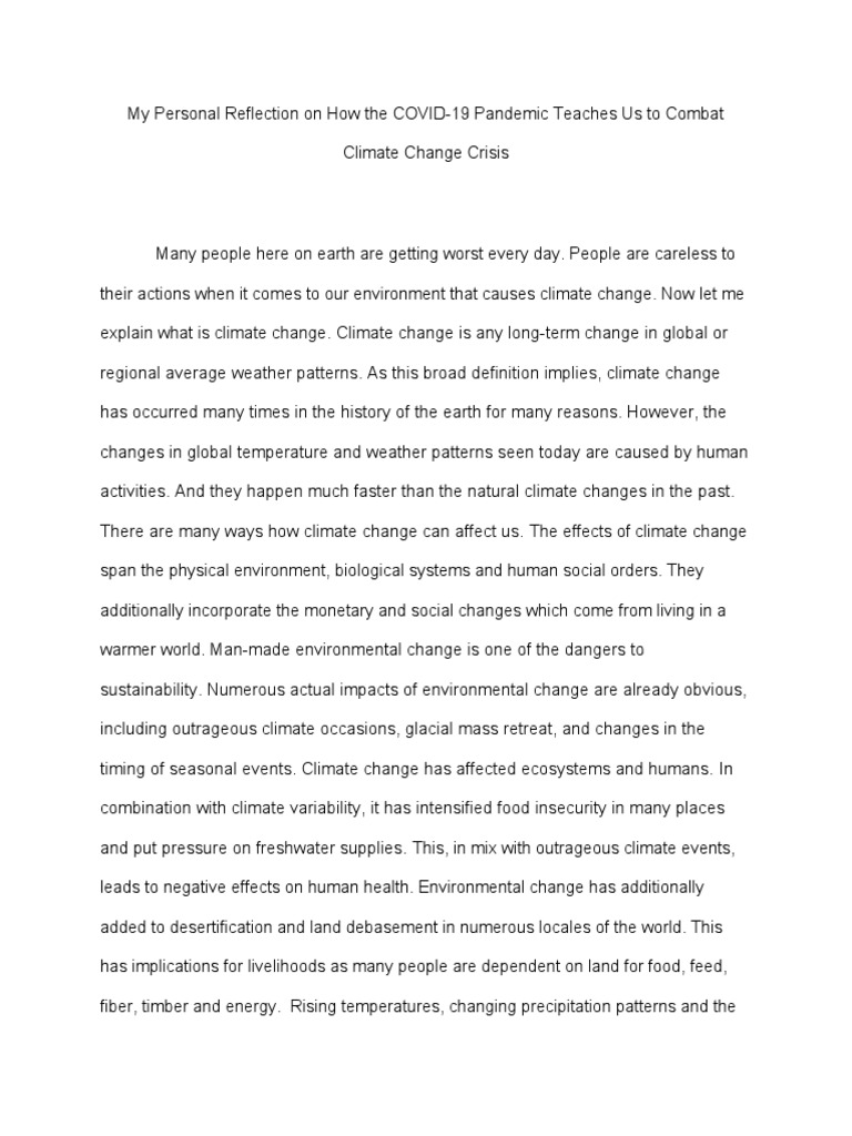 My Personal Reflection On How The COVID-19 Pandemic Teaches Us To ...