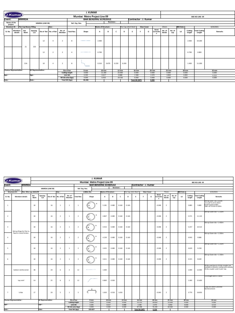 Pier Cap Stitch BBS P202 R | PDF | Civil Engineering | Building Engineering