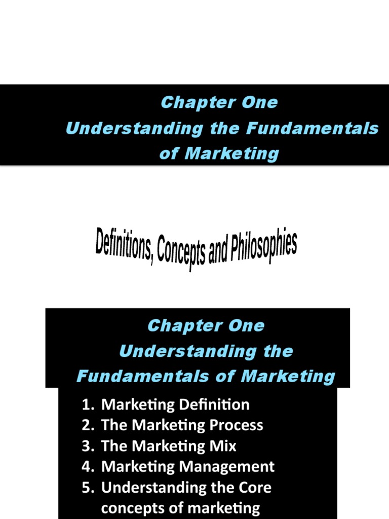 Chapter 1 Understanding The Fundamentals of Marketing | PDF | Marketing ...