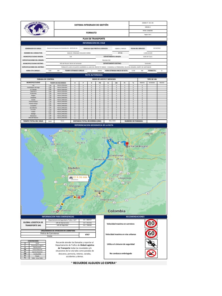 Plan de Ruta | PDF | Transporte