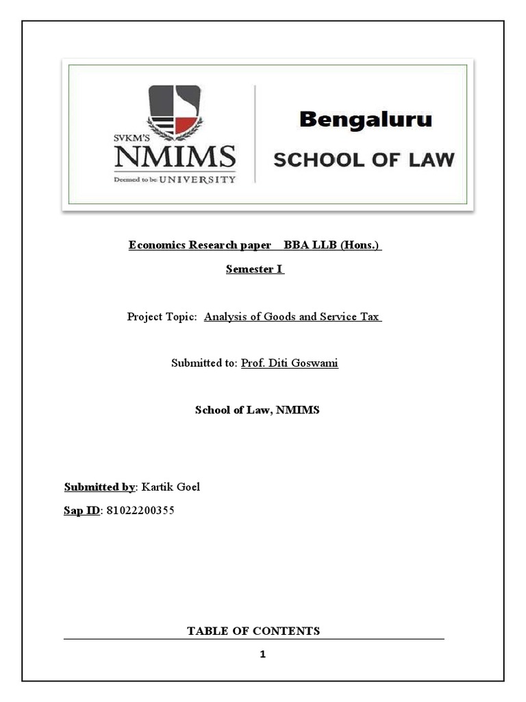 Economics RP Kartik Goel BBA - LLB | PDF | Value Added Tax | Taxes