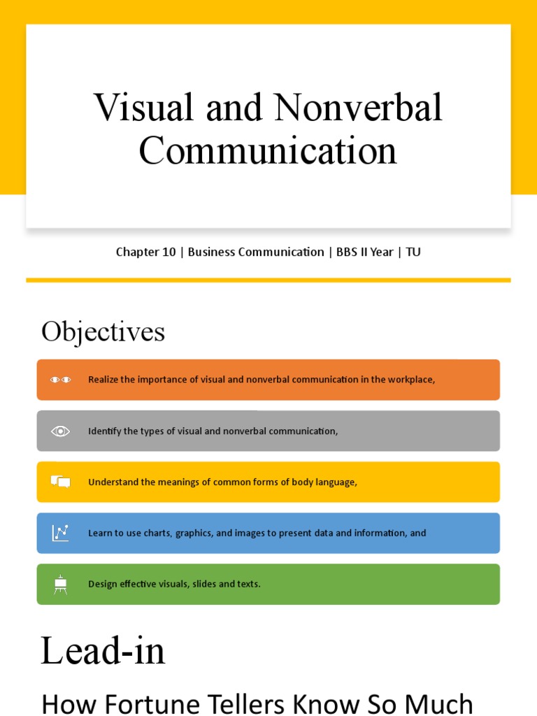Visual and Nonverbal Communication Chapter 10 Final | Download Free PDF ...