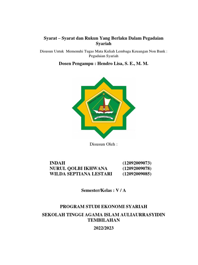 Syarat dan Rukun Gadai Syariah | PDF