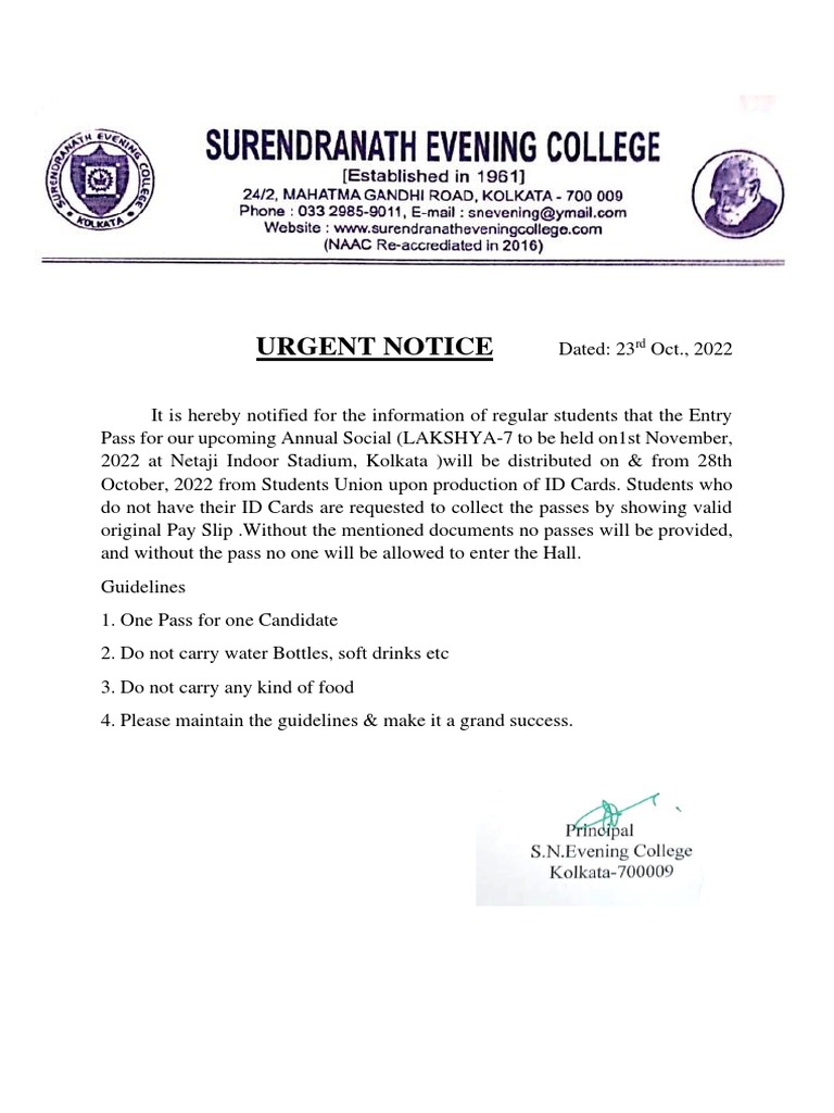 NOTICE Pass Distribution | PDF | Business | Finance & Money Management