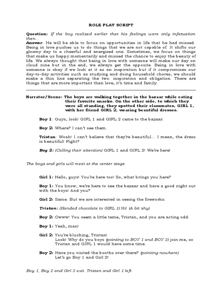 October 17 ROLE PLAY SCRIPT - Answer Explained - Revised Script | PDF | Poetry