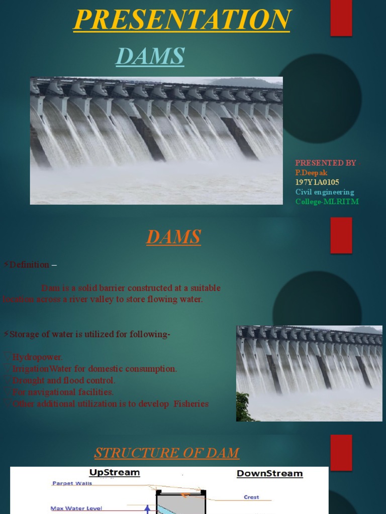 DAMS Presentation | PDF | Dam | Reservoir