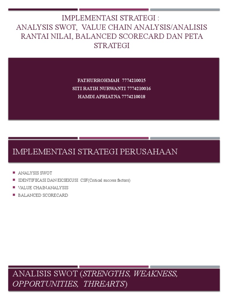 Kel 1 - Implementasi Strategi | PDF | Bisnis