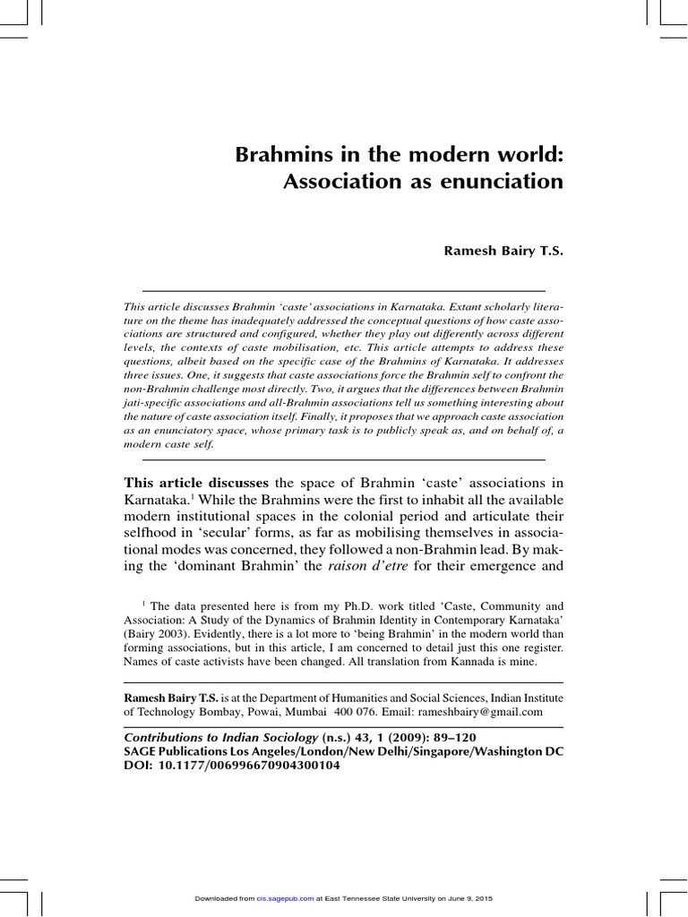 Navigating Paradoxes: Understanding the Complex Nature of Brahmin Caste ...