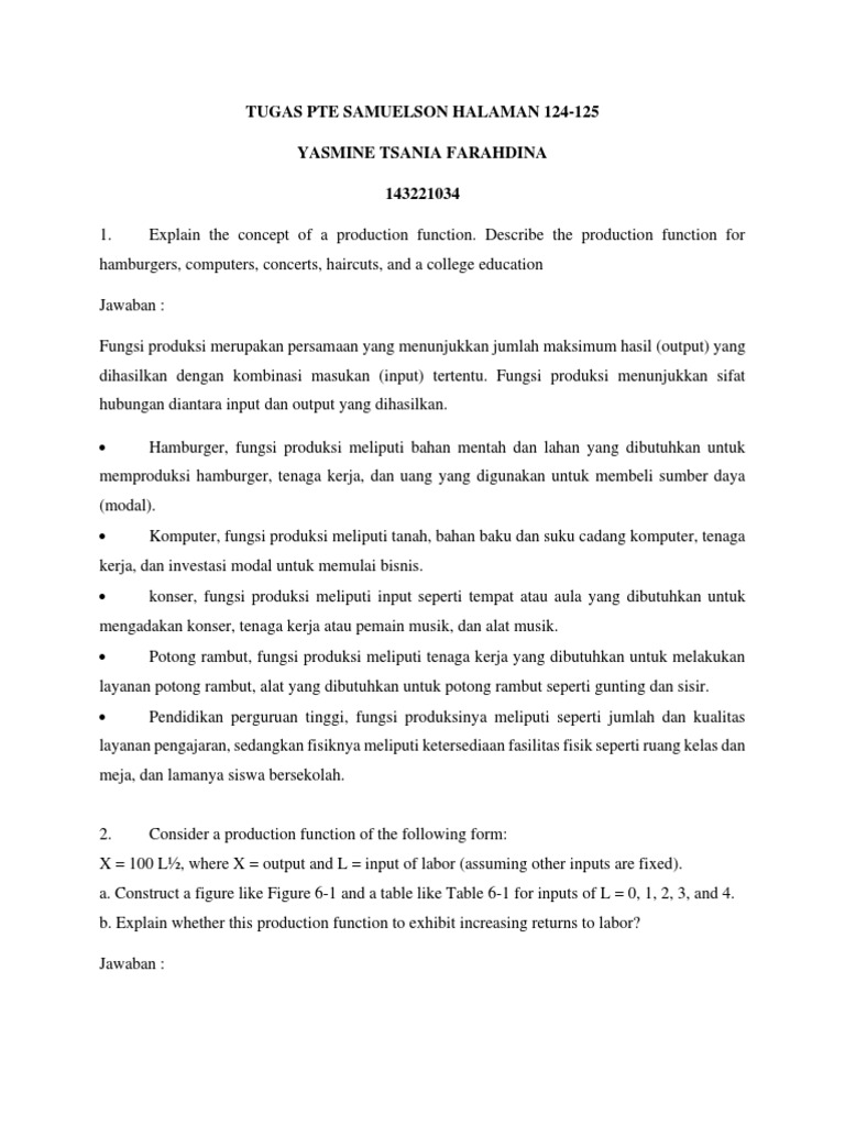 PTE Samuelson Ch.4 | PDF