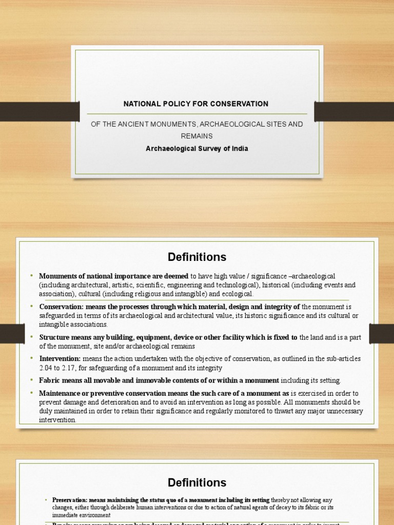 National Policy for Monument Conservation | PDF
