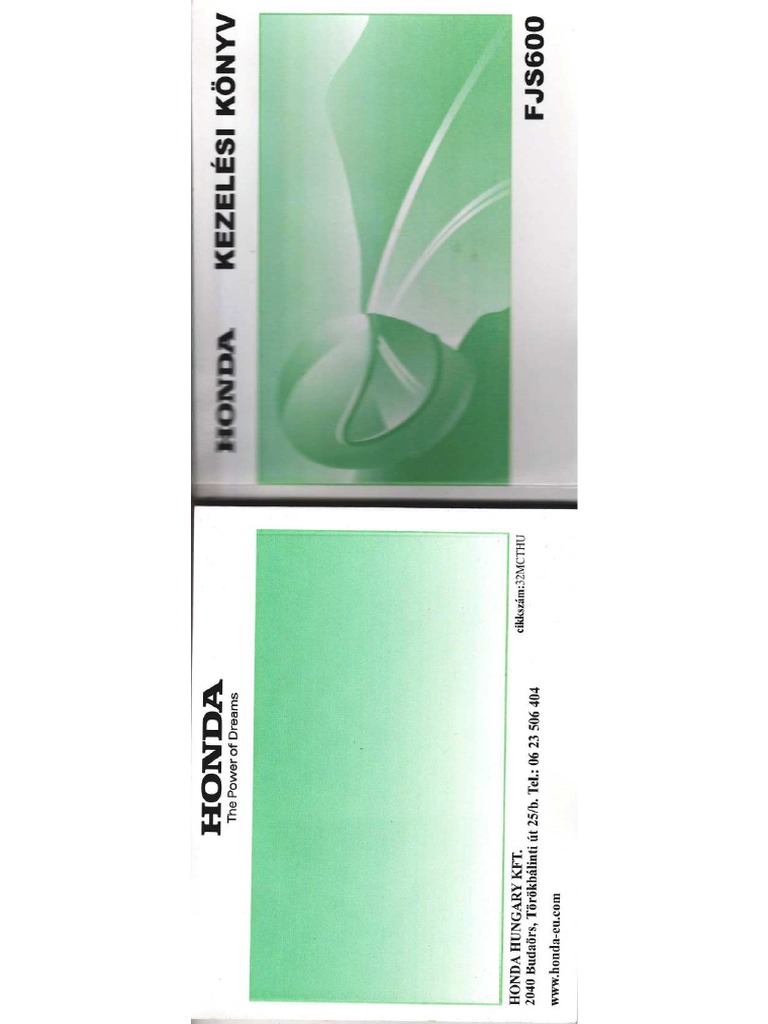 Honda SW 600 kézikönyv magyar | PDF
