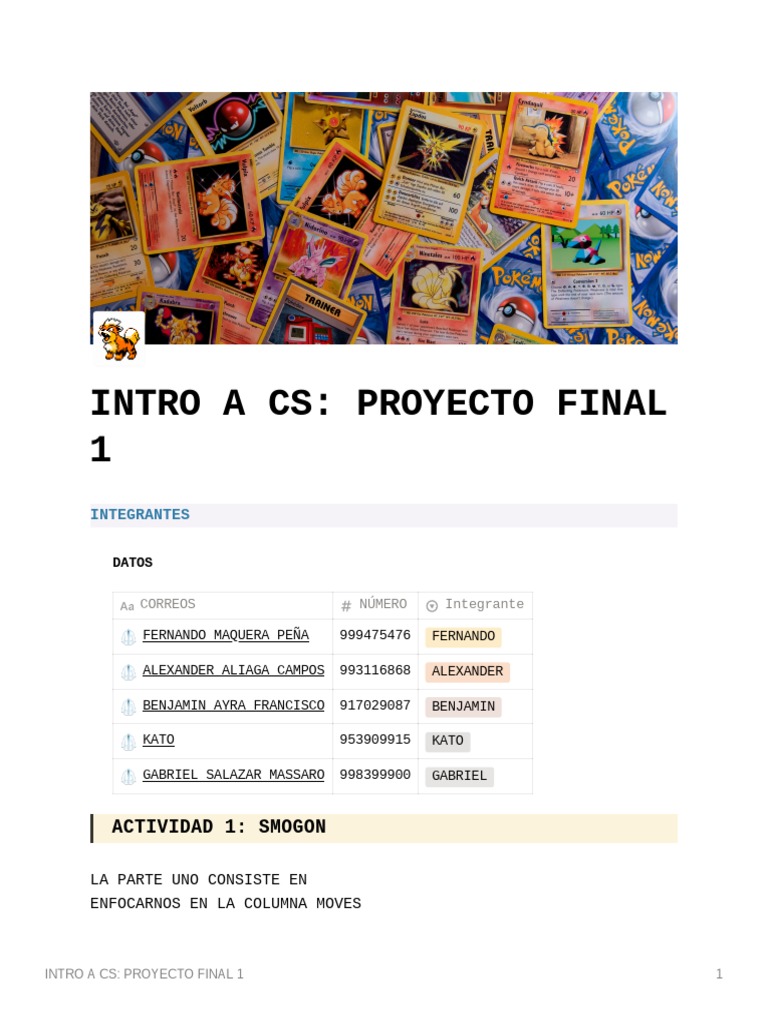 Intro A CS Proyecto Final 1 | PDF | Informática