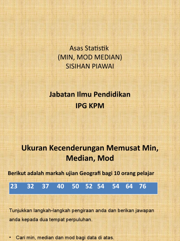 Min, Sisihan Piawai, Skor T, Skor Z | PDF