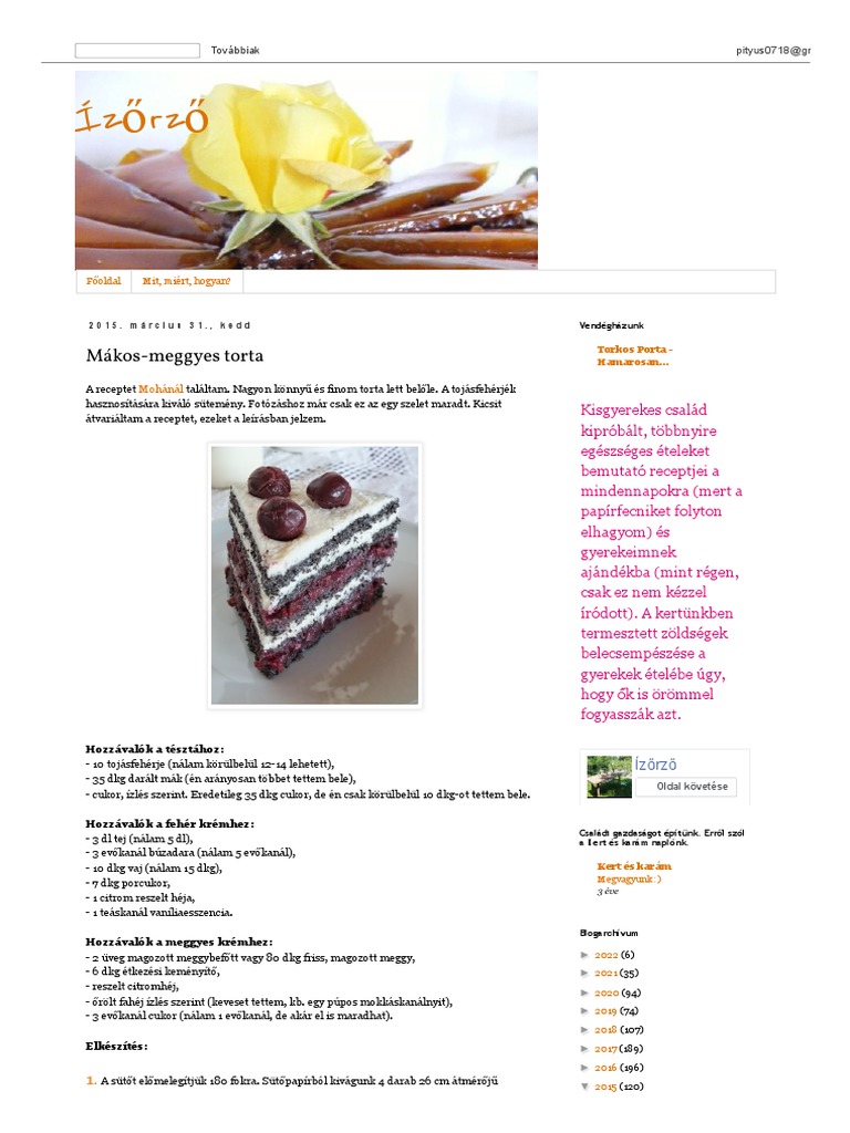 Ízőrző_ Mákos-meggyes torta | PDF