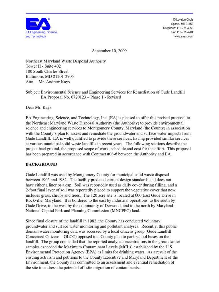 Phase1 Technical Proposal Landfill | PDF | Groundwater | Topography