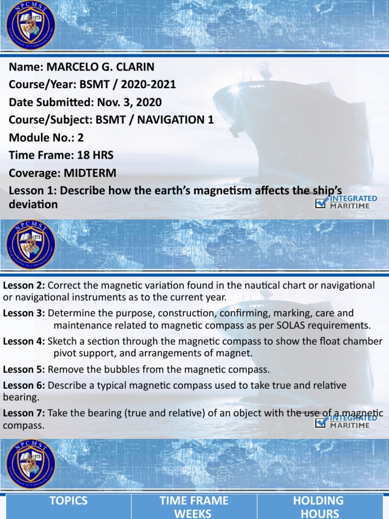 POWER Nav1 - MIDTERM - Topic 1 & 2 | PDF | Earth's Magnetic Field | Compass
