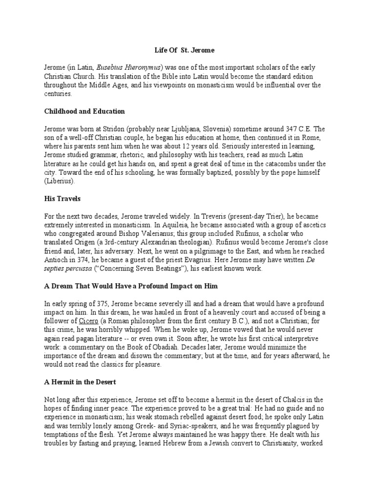 Life of ST | PDF | Jerome | Origen