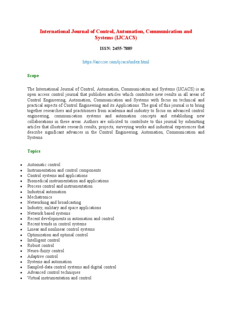 International Journal of Control | PDF | Automation | Control Engineering