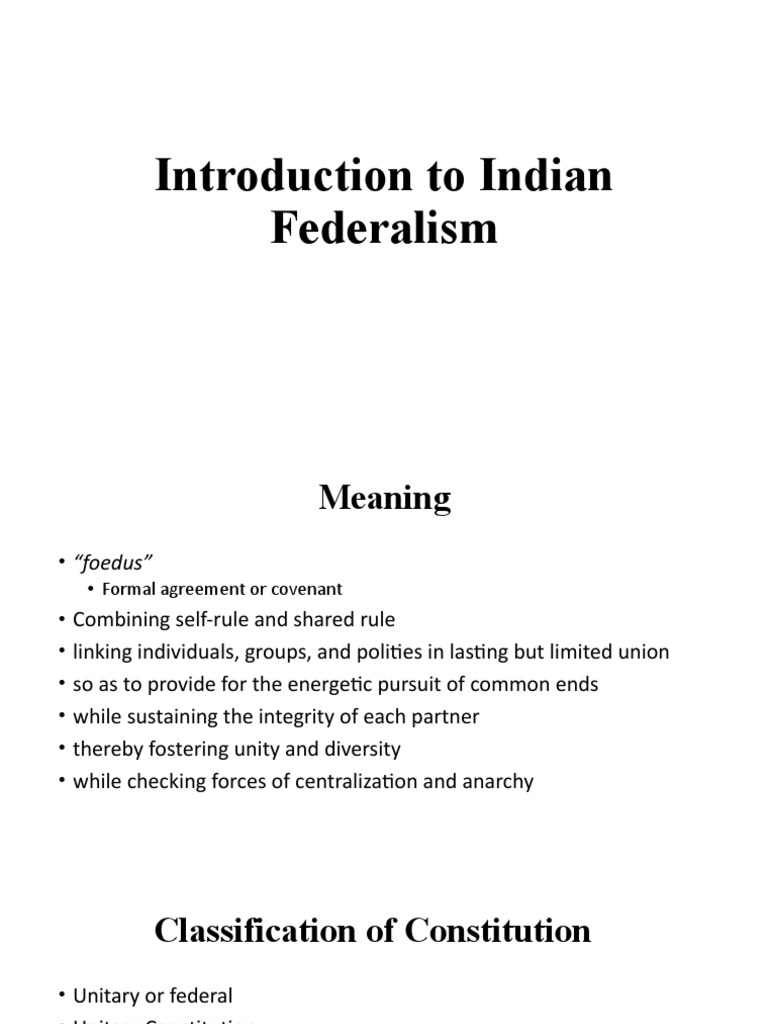 Introduction To Federalism | PDF | Federalism | Treaty