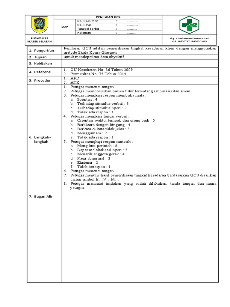 SOP Penilaian GCS | PDF