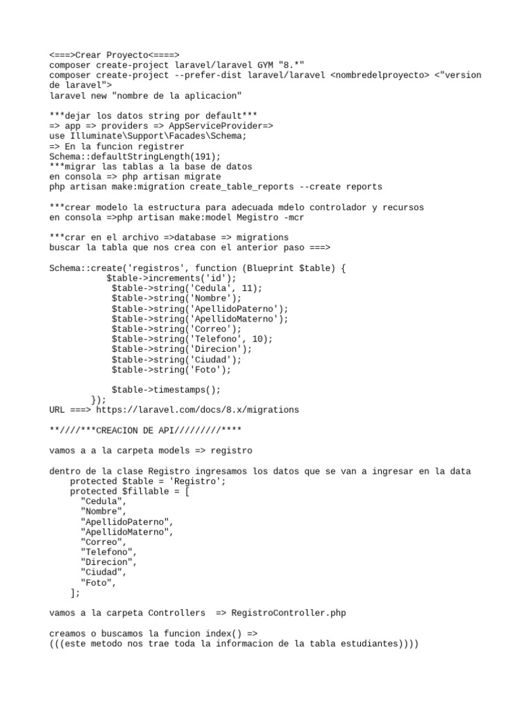 Paso A Paso Laravel | PDF | Informática | Desarrollo de software