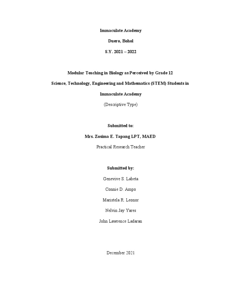 Modular Biology Teaching Insights at IADB | PDF | Teaching Method ...