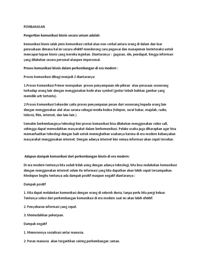 PEMBAHASAN KOMUNIKASI BISNIS-WPS Office | PDF
