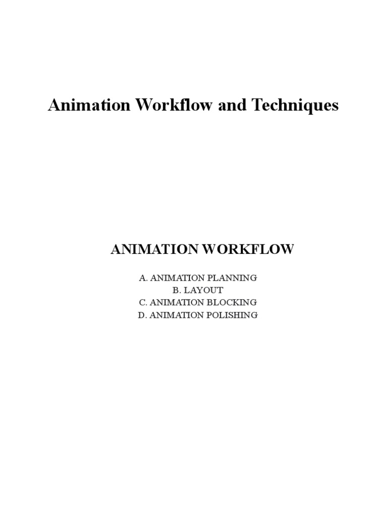 Animation Workflow | PDF | Animation | Cinematography