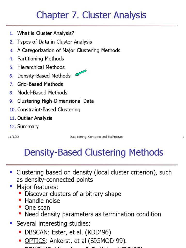 Lecture 4 - Density Based Methods | PDF | Cluster Analysis | Applied Mathematics