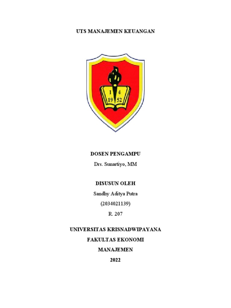 Uts Manajemen Keuangan | PDF | Bisnis | Pengelolaan Keuangan & Uang