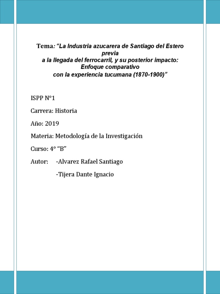 La Economía en Sgo Del Estero - Monografia - El Ferrocarril y Los Ingenios | PDF | Agricultura ...