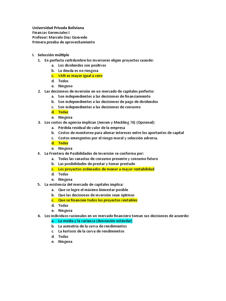 UPB F1 Prueba1 | PDF | Compartir (Finanzas) | Economias