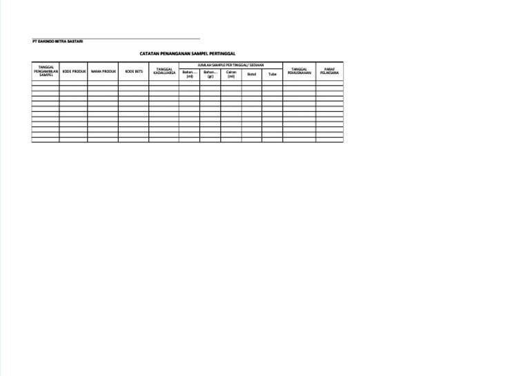 PDF 2b Catatan Penanganan Sampel Pertinggal Rev - Compress | PDF