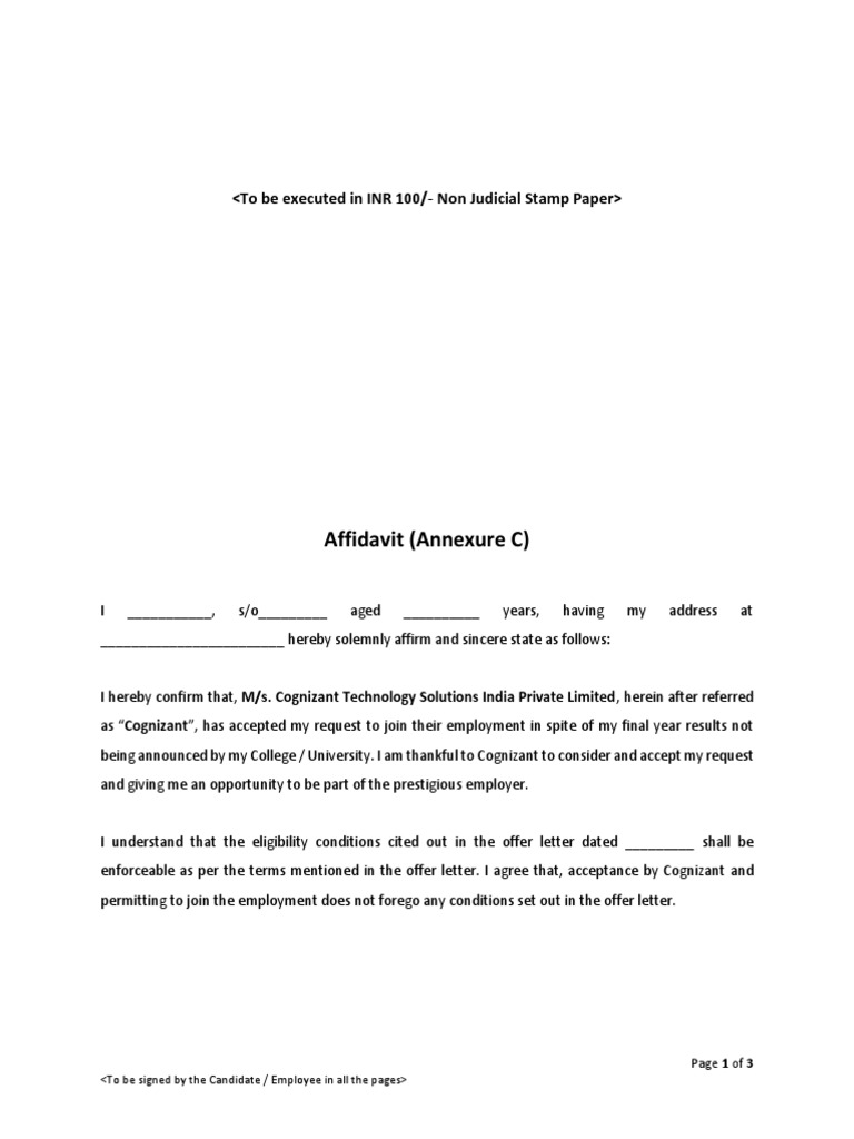 Cognizant Affidavit CTS Service Agreement | PDF | Justice | Crime & Violence