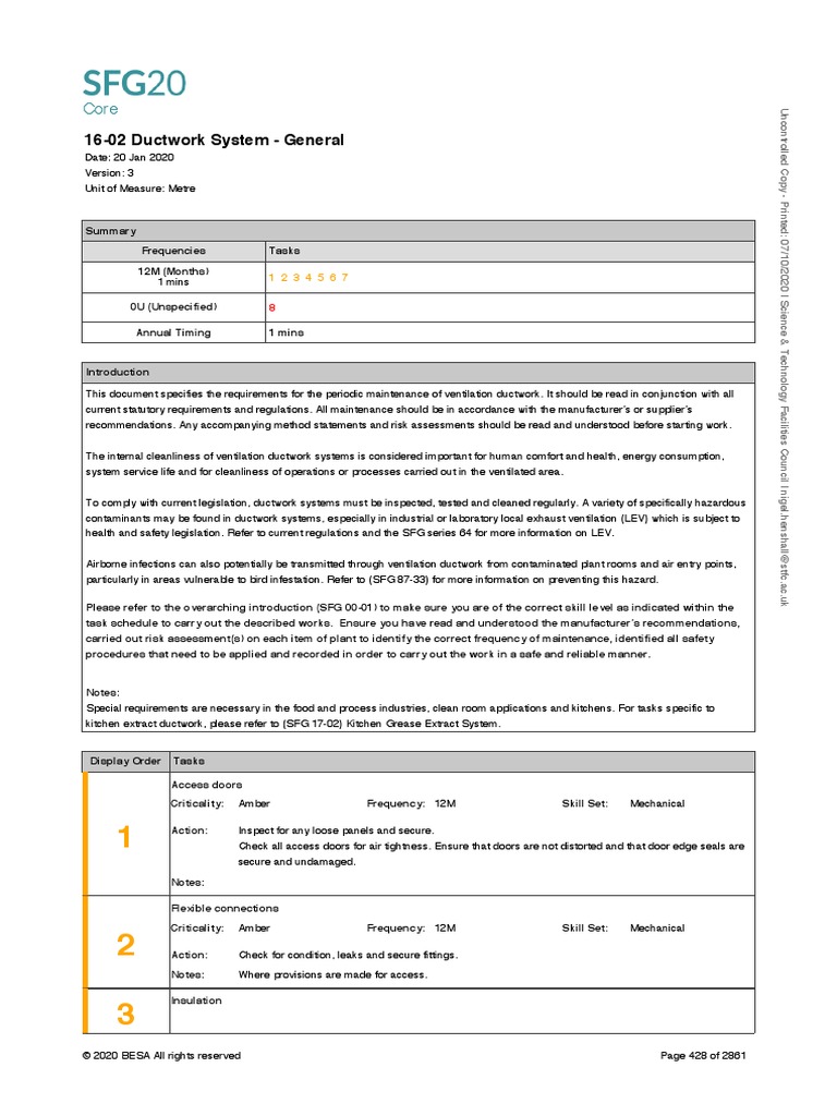 Appendix 5B SFG 20 | PDF | Duct (Flow) | Ventilation (Architecture)