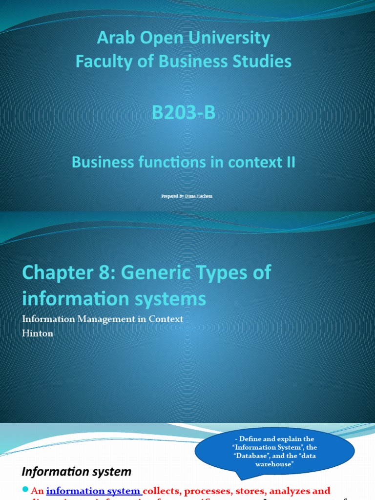 B203B-Week 7 - (Information Management) Revised | PDF | Information System | E Commerce