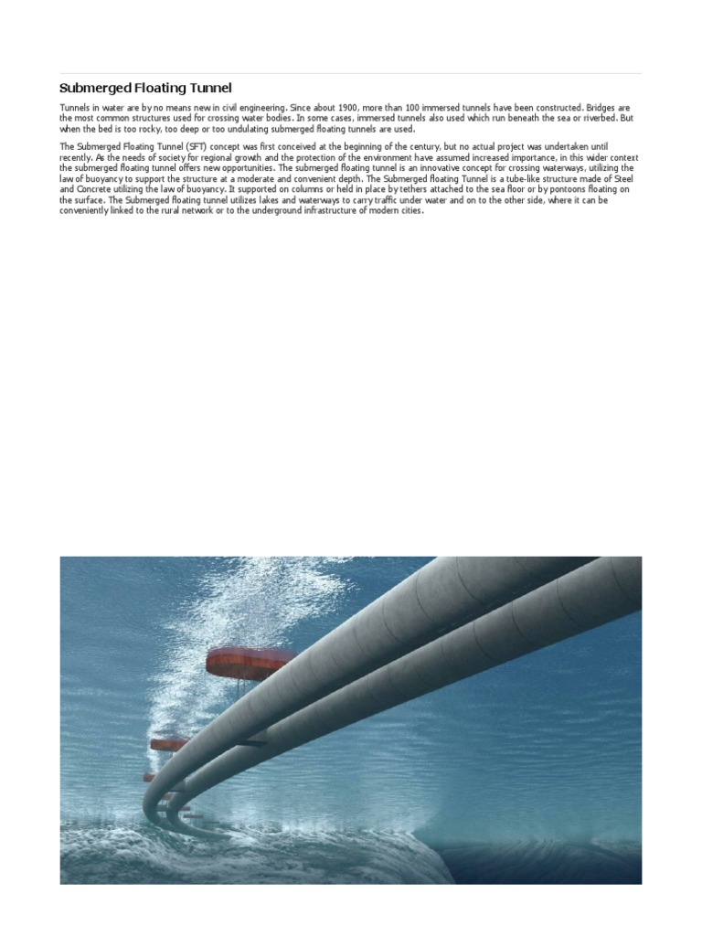Submerged Floating Tunnel | PDF | Buoyancy | Tunnel